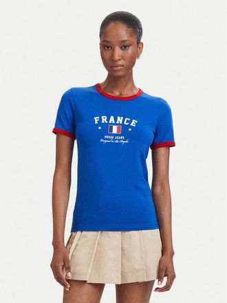 Guess T-Shirt W6YI16 K3995 Blau Slim Fit