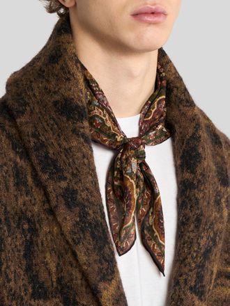 Etro Paisley Houndstooth Silk-Blend Scarf - Green