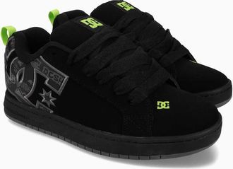 DC Court Graffik - Leder-Sneaker in Schwarz/Grau/Limettengr&uuml;n