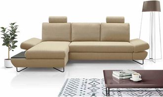 Furnix Ecke Loffi in L-Form mit verstellbaren Armlehnen & Kopfstützen SV02 Capuchino - Furnix