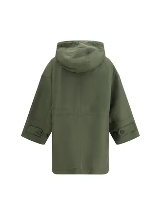 Weekend by Max Mara Water-Repellent Canvas Midi Parka - Green