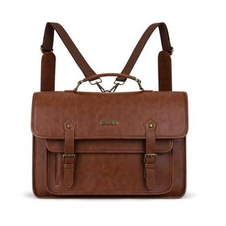 Mosiso Sac Messager Imperm&eacute;able 15,6 Pouces, Simili Cuir PU Vintage, Sacoche Pour Ordinateur Portable Convertible en Sac &agrave; Dos Pour Universit&eacute;/Travail/Voyage