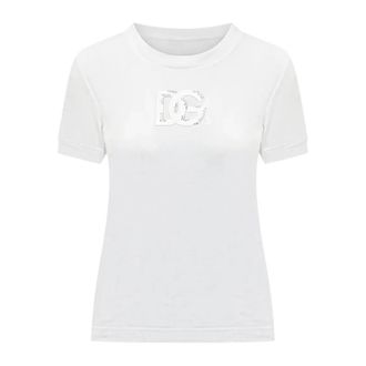 Dolce & Gabbana T-Shirt mit Logo-Verzierung - - Tops - Damen - Wei&szlig; - S