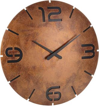 TFA Dostmann 60.3536 Contour Design Funk-Wanduhr (Rost-Optik, Schwarze Ziffern)