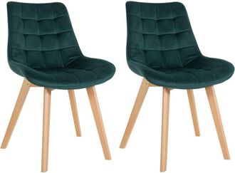 Clp Lot de 2 chaises Brook velours Vert