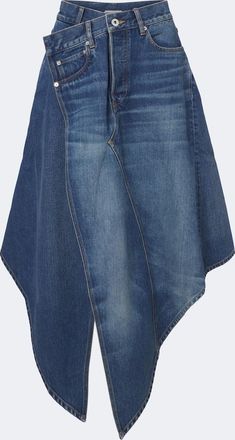 J.W.Anderson Jupe midi asym&eacute;trique en denim