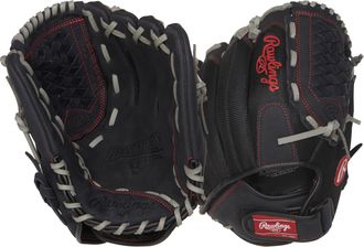 Rawlings Renegade Adult Ball Glove | Baseball/Slowpitch Softball | Multiple Styles Handschuh, 30,5 cm, Basket Web | Schwarz/Grau, 12 | Infield