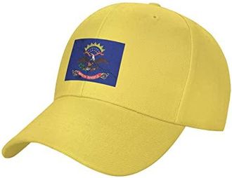 Generic Casquette Baseball Effet De Texture du Drapeau du Dakota du Nord Bonnet De Golf Casual,Unisexe Casquette De Baseball pour Camping Randonn&eacute;e Golf
