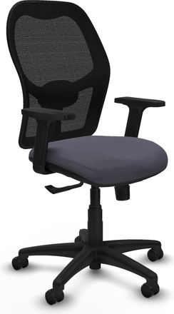 Piqueras y Crespo Stuhl f&uuml;r die Arbeit zu Hause, mit 2D-Armen, h&ouml;henverstellbare Lendenwirbelst&uuml;tze, ausgestattet mit Sincro 3 Positionen und Schneideschaum, Schwarz/Du