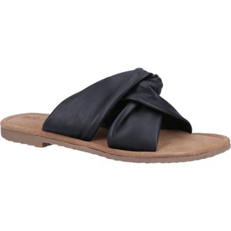 Hush Puppies Amy Weit geschnittene Leder Damen schwarze Sandalen