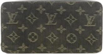 Louis Vuitton Portefeuille long pr&eacute;-poss&eacute;d&eacute; Monogram Denim (bi-pli) - Femme - Pre-owned - Noir - Taille: ONE Size