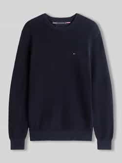 Tommy Hilfiger Regular Fit Strickpullover aus reiner Baumwolle