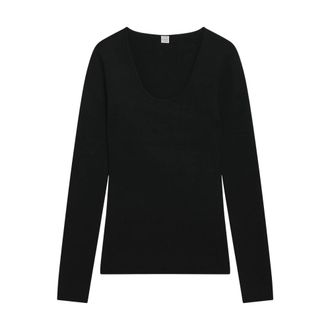 Toteme Femme, Pulls, Noir, Taille: 38 FR Merino Knit Top