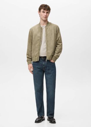 Mango Veste bomber effet daim kaki - Homme - XXL - MANGO MAN