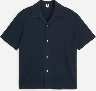 Arket Jerseyhemd Mit Waffelmuster -Blau