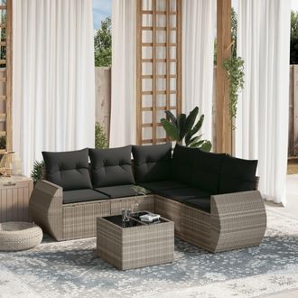 vidaXL Vidaxl - Set Divano Da Giardino 6pz Con Cuscini Grigio Chiaro Polyrattan