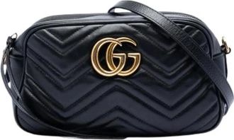 Gucci Sac bandouli&egrave;re Marmont Pre-owned - Femme - Pre-owned - Noir - Taille: ONE Size