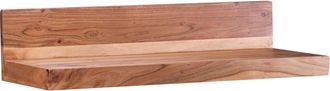 WOHNLING Wandregal Mumbai Massiv-Holz Akazie Holzregal 80 cm Landhaus-Stil Hänge-Regal Echt-Holz Wand-Board Natur-Produkt