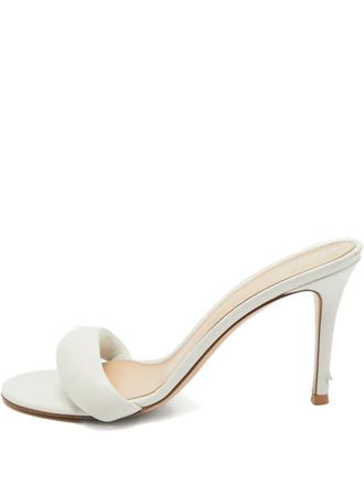 Gianvito Rossi Bijoux padded-strap heeled sandals - Wei&szlig;
