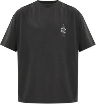 C.P. Company C.p. Company, Homme, Tops, Gris, Taille: L T-shirt &agrave; logo