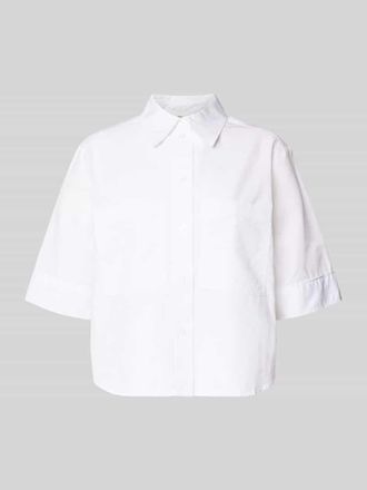 s.Oliver Red Label Boxy Fit Kurzarmbluse aus Baumwoll-Lyocell-Mix