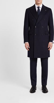 Tagliatore Manteau crois&eacute; en laine jusquau genou avec revers