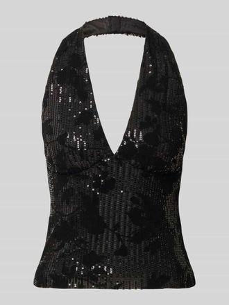 Noisy May Top mit Pailletten Neckholder