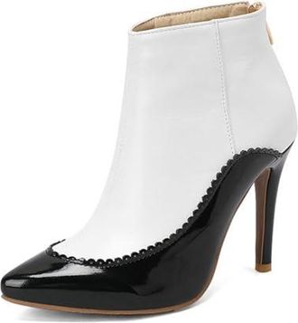 Generic Chaussures dhiver tendance pour femme avec bout pointu et talon aiguille et fermeture &eacute;clair dans le dos, Noir, 40.5 EU