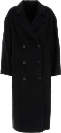 Loulou Studio Femme, Manteaux, Noir, Taille: 42 FR Borneo Long Coat