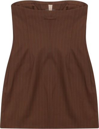 Jean Paul Gaultier Striped Virgin Wool Mini Dress - Brown