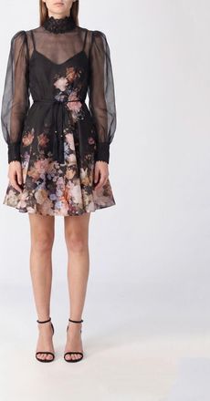 Zimmermann Robe midi Valiant en lin et soie &agrave; imprim&eacute; floral