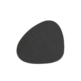 Lind DNA Glasuntersetzer Curve Recyceltes Leder Hippo Schwarz-Anthrazit, Ma&szlig;e: 11cm x 13cm, 981286