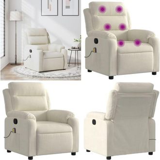 vidaXL Vidaxl - Fauteuil de massage inclinable crème velours - Fauteuil Inclinable - Fauteuil Massant - Chaise Relaxante - Fauteuil Cuir - Fauteuil Velours