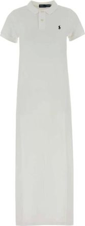 Polo Ralph Lauren Femme, Robes, Blanc, Taille: 38 FR Robe Polo en Piqu&eacute; de Coton
