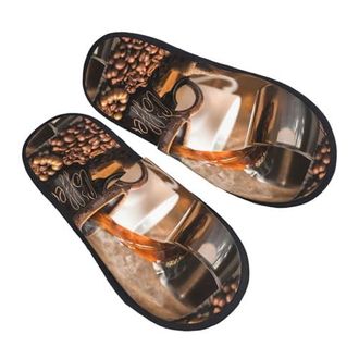 Generic Pantoufles De Maison Caf&eacute; Chaud Fra&icirc;chement Infus&eacute; L&eacute;gers Slippers Cozy Chaussons Pour Homme Automne Voyage M