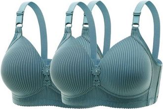 Generic Mark T Shirt Soutien pour femme Bretelles r&eacute;glables Couverture compl&egrave;te Soutien-gorge confortable sans armatures Soutien-gorge sans armatures, bleu, 4