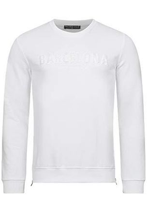 Red Bridge Sweat à la Mode Pull de Base avec Broderie de Barcelone Blanc XXL