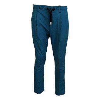 Dolce & Gabbana Homme, Pantalons, Bleu, Taille: XS Pantalon Chino Bleu D&eacute;contract&eacute; &Eacute;l&eacute;gant