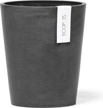 Ecopots Blumentopf Morinda für Orchideen - dunkel grau - Durchmesser Ø 17 cm rund - mit Wasserablauf - Pflanzentopf aus Recycling Kunststoff - modern für Indo
