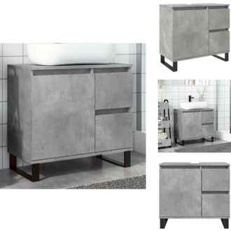 vidaXL Waschbeckenunterschrank Betongrau 65x33x60 cm Holzwerkstoff - Waschbeckenschrank - Waschbeckenschr&auml;nke - Waschtisch - Waschtischunterschrank