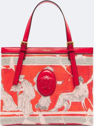 Versace Cabas Rivi&egrave;re Mini en toile &agrave; imprim&eacute;