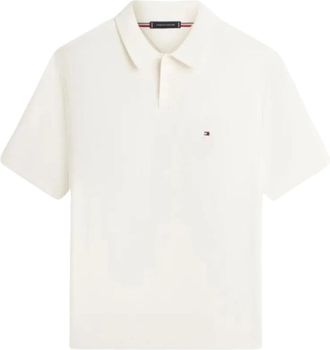 Tommy Hilfiger Homme, Tops, Blanc, Taille: XL Relaxed Fit Knit Polo