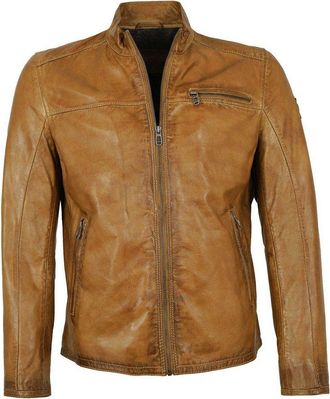 Milestone Lederjacke MS-Marco Milestone - Herren Lederjacke Lammnappa hell-cognac