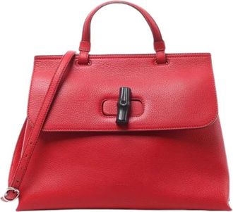 Gucci Sac bandouli&egrave;re 2-en-1 en bambou Pre-owned - Femme - Pre-owned - Rouge - Taille: ONE Size