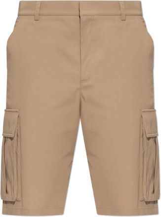 Balmain Homme, Shorts, Beige, Taille: S Cotton Canvas Cargo Bermuda Shorts