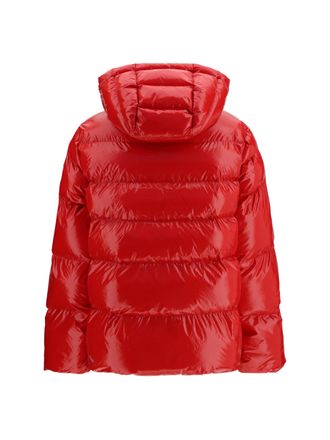 Pinko Womens Hooded Eleodoro Down Jacket Rosso Burgundy Wine Coat