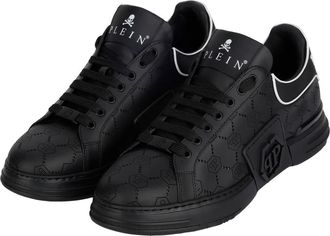 Philipp Plein Low-Top Sneaker - Lo-Top Turnschuhe Monogram - Gr. 40 (EU) - in Schwarz - f&uuml;r Damen
