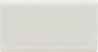 Elisabetta Franchi Femme, Sacs, Blanc, Taille: ONE Size Pochette Logo en Relief