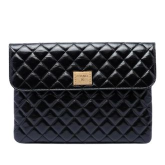 Chanel Pre-owned Gesteppte Lackleder Clutch - - Pre-owned - Damen - Schwarzk - ONE SIZE