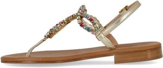 Paolo Ferrara Femme, Chaussures, Jaune, Taille: 38 EU Platin Thong Sandal